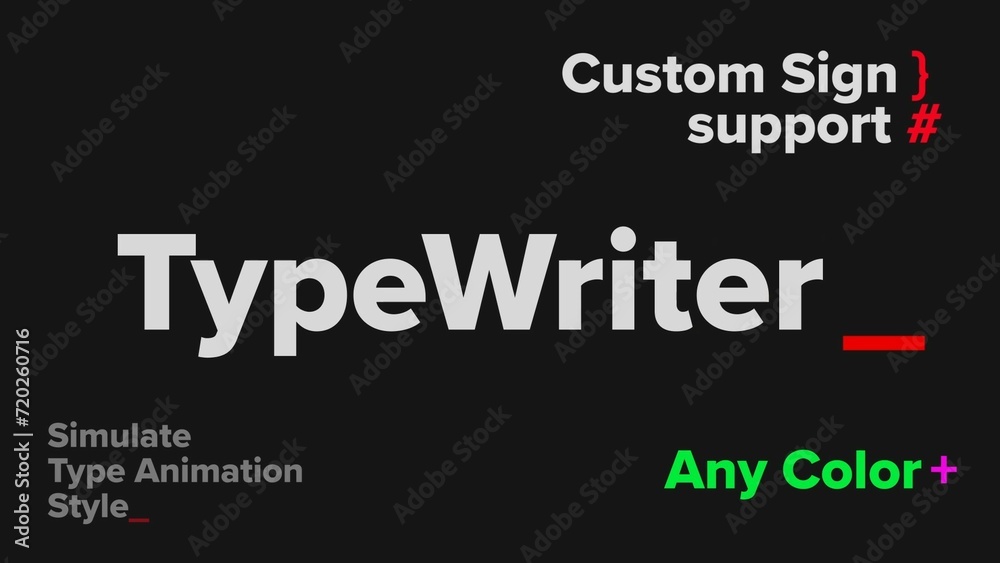 Typewriter Text Animator Blinking Cursor Title Reveal Stock Template Adobe Stock