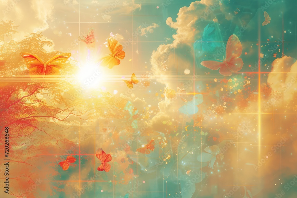 A digital art piece illustrating the power of positive thinking ...