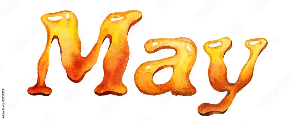 ภาพประกอบสต็อก May - Hand drawn lettering month name. Hand written ...
