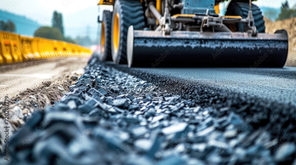 Precision Paving: Road Construction Excellence - A Paver Machine Laying ...