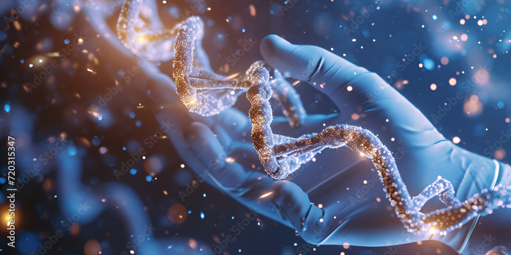 DNA Medicine doctor research blue helix DNA structure science ...