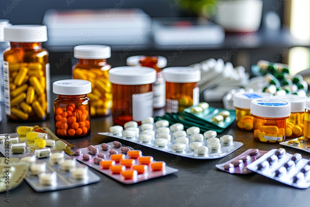 Medical prescription Pills, drugs, tablets and medicines for digestive ...