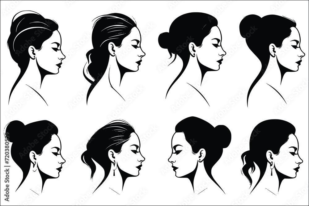 Beautiful woman line drawing, Woman face, Stylized beautiful women line ...