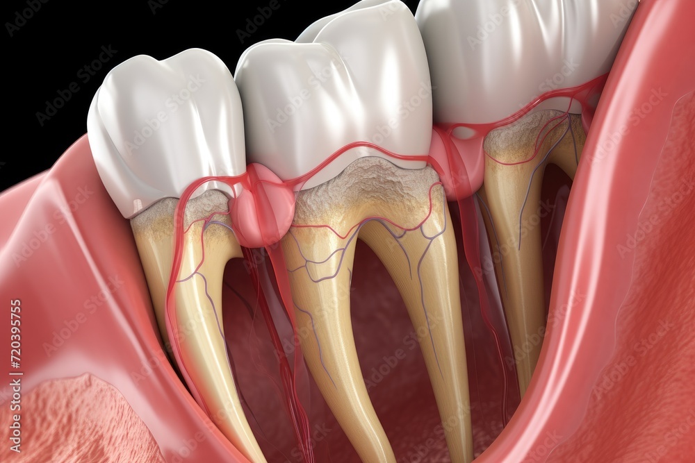This image depicts a singular tooth positioned precisely within the ...