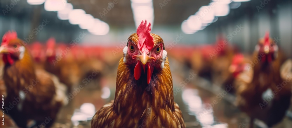 Chicken farming in a closed system. Production for laying hens Stock ...