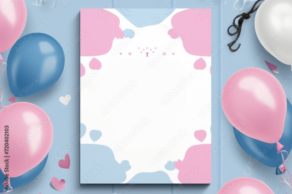 Notepad Surrounded by Balloons and Confetti, Celebration and Creativity ...