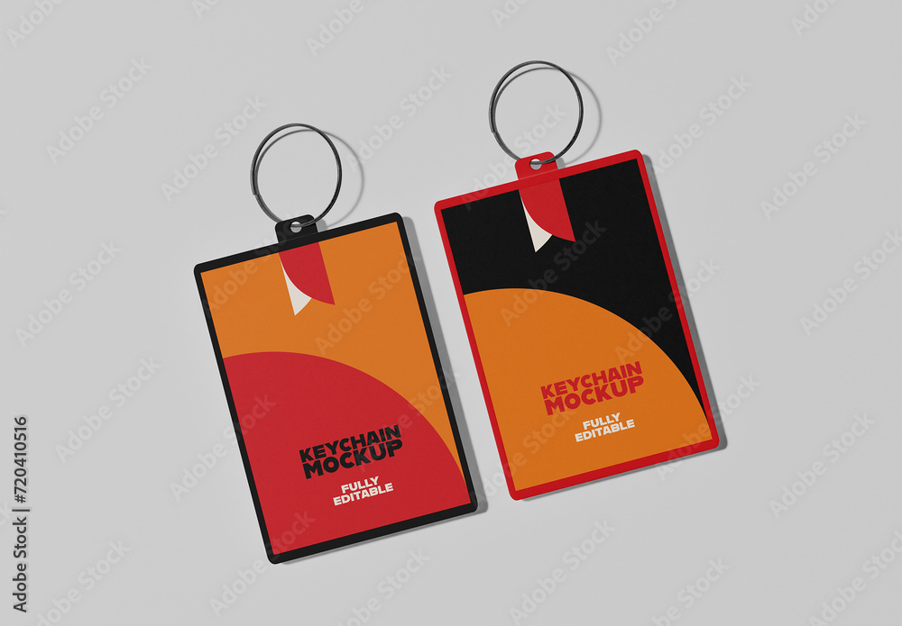 Two Keychains Mockup Stock Template | Adobe Stock