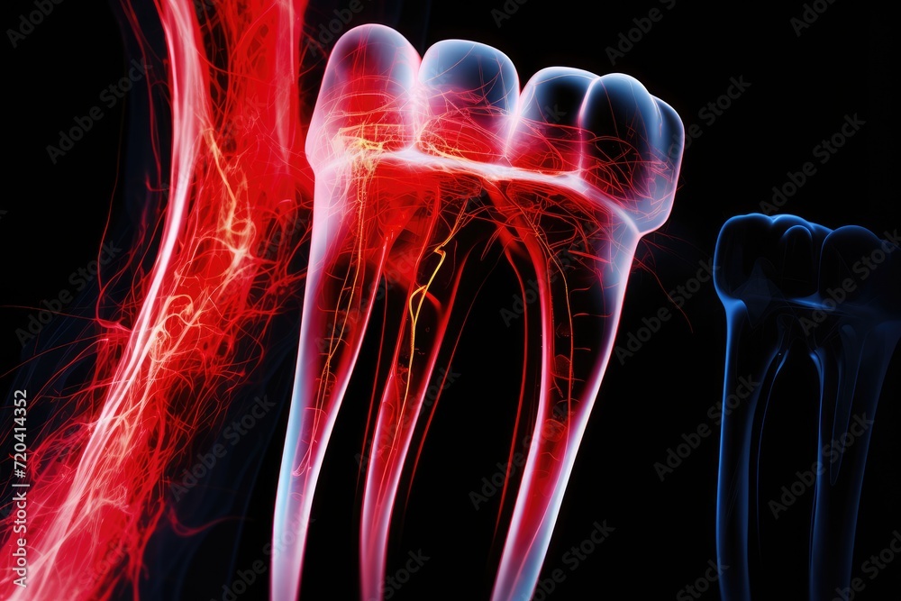 Foto de A detailed x-ray image capturing the structure of a human leg ...