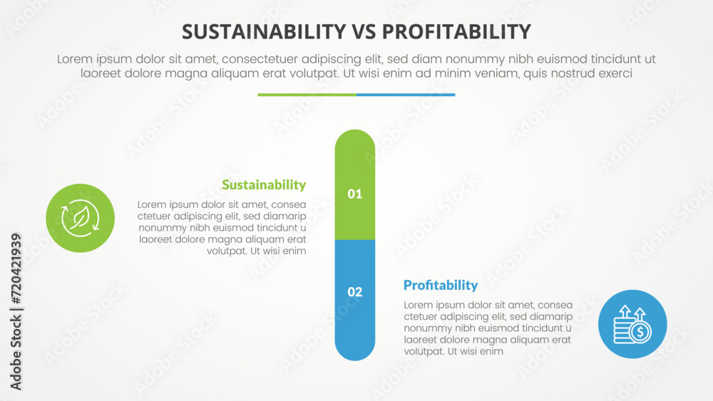 sustainability versus profitability comparison opposite infographic ...