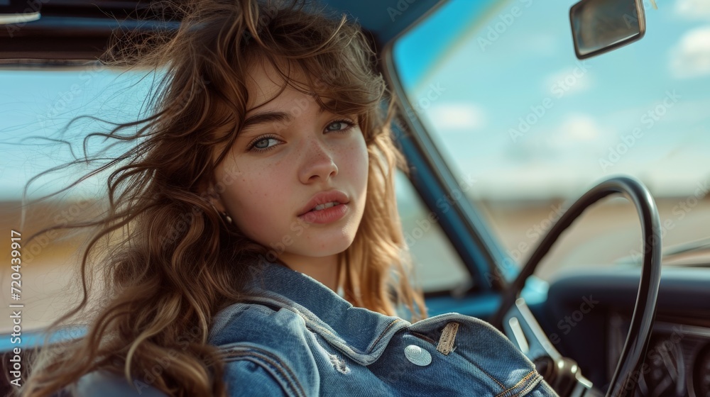 Beautiful Woman in the Born to be Wild and Free Fashion Style - Girl ...