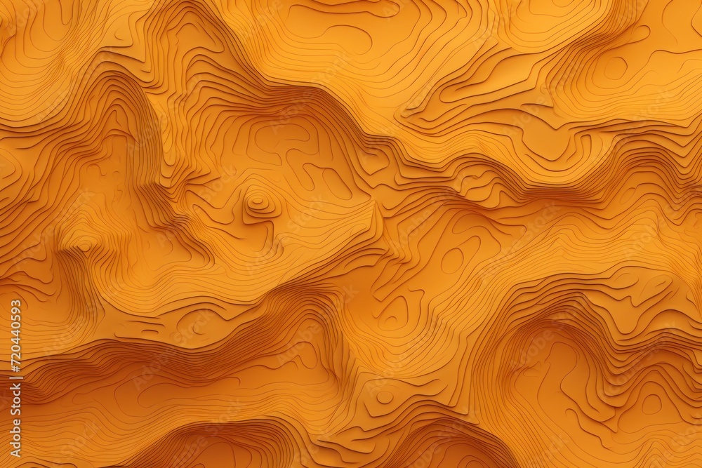 Terrain map amber contours trails, image grid geographic relief ...