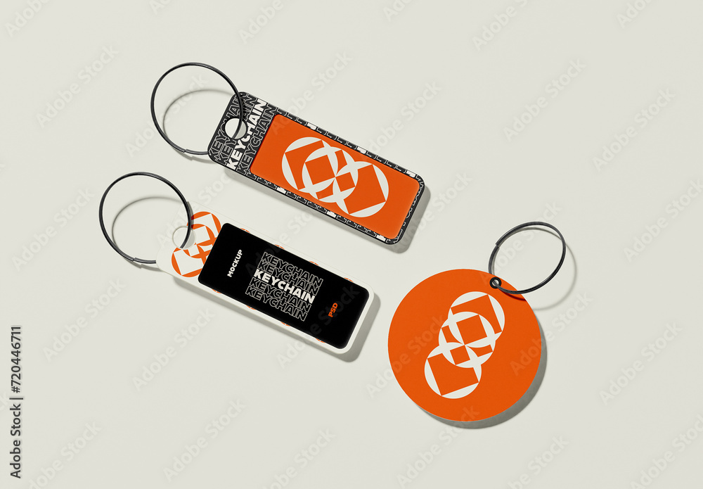 Different Models of Keychains Mockup Stock Template | Adobe Stock