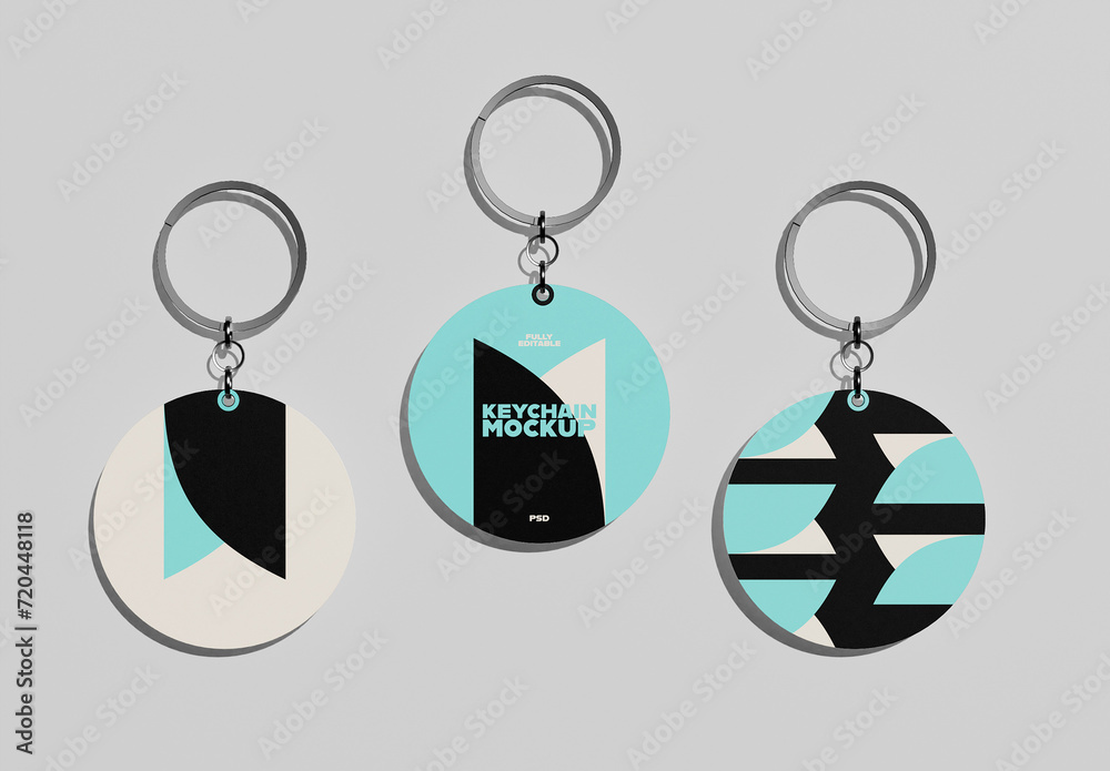 Round Keychain Mockup Stock Template | Adobe Stock