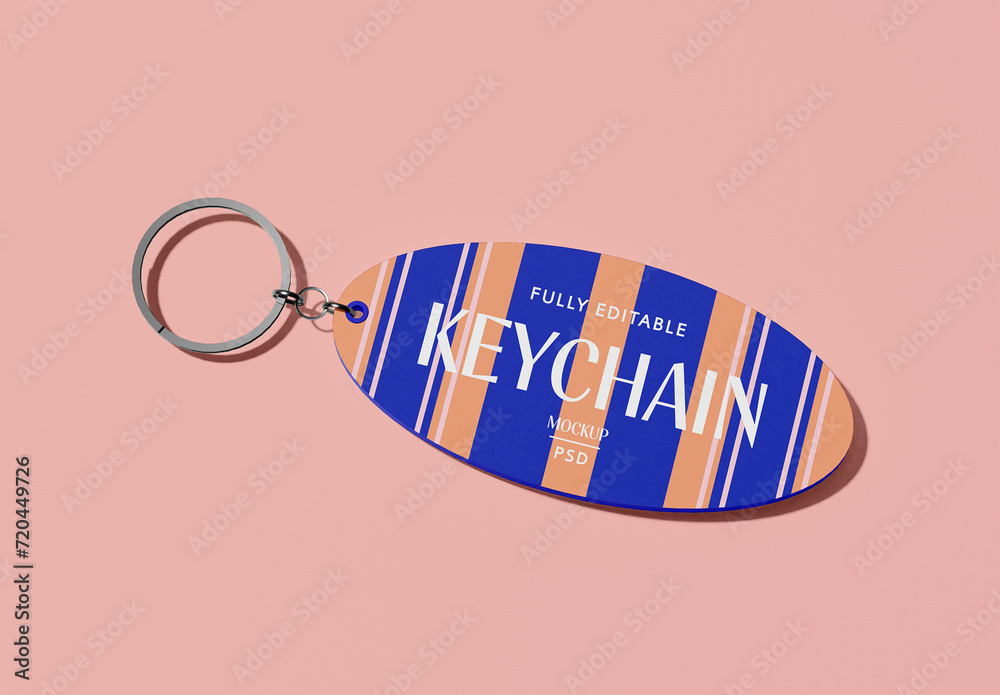 Oval Keychains Mockup Stock Template | Adobe Stock