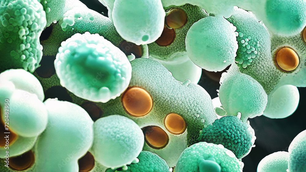 Bacteria, fungi, mold, and yeast on a dark background - candida yeast ...