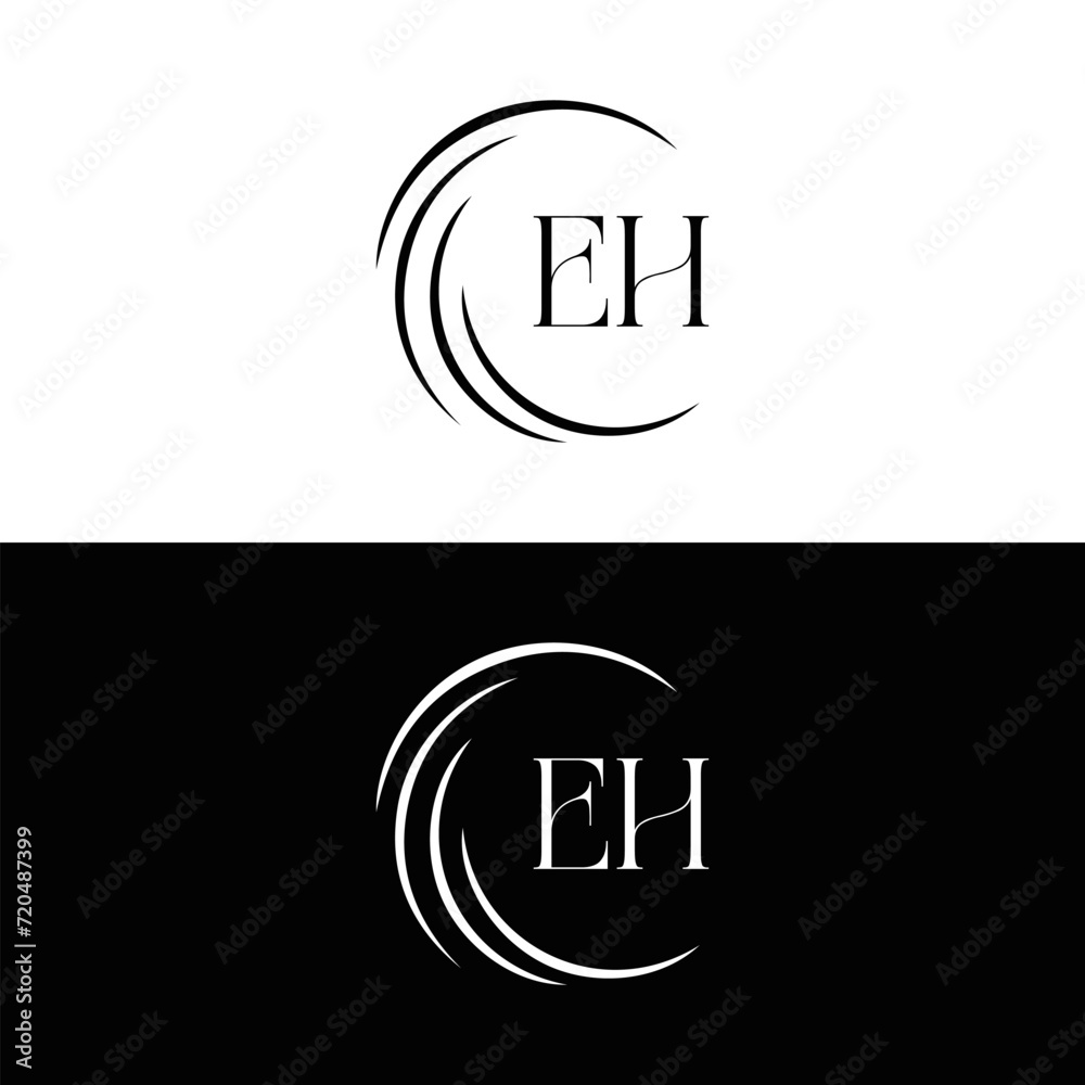 EH logo. E H design. White EH letter. EH, E H letter logo design ...