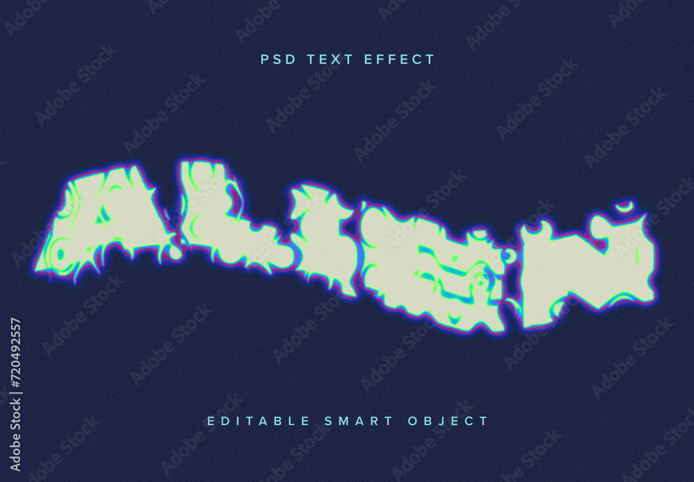 Warped and Distorted Text Effect Mockup Stock Template | Adobe Stock