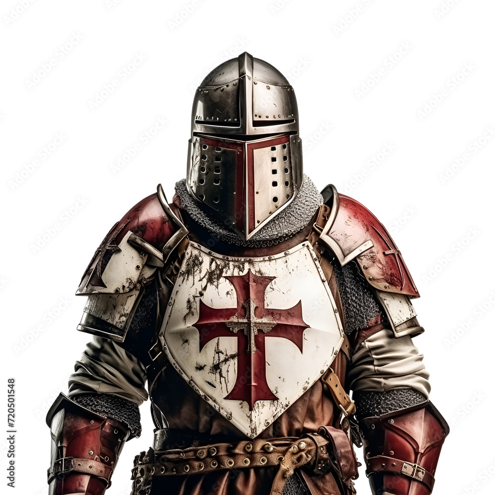 Medieval Army and a Templar Knight in Red Cross Armor, Crusader HD ...