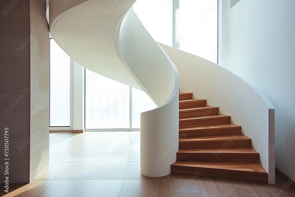 Spiral staircase inside building Modern spiral staircase Luxurious ...