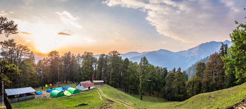 Panoramic view from Gharoli Patal of Roopkund and Ali Bedni bugyal trek ...