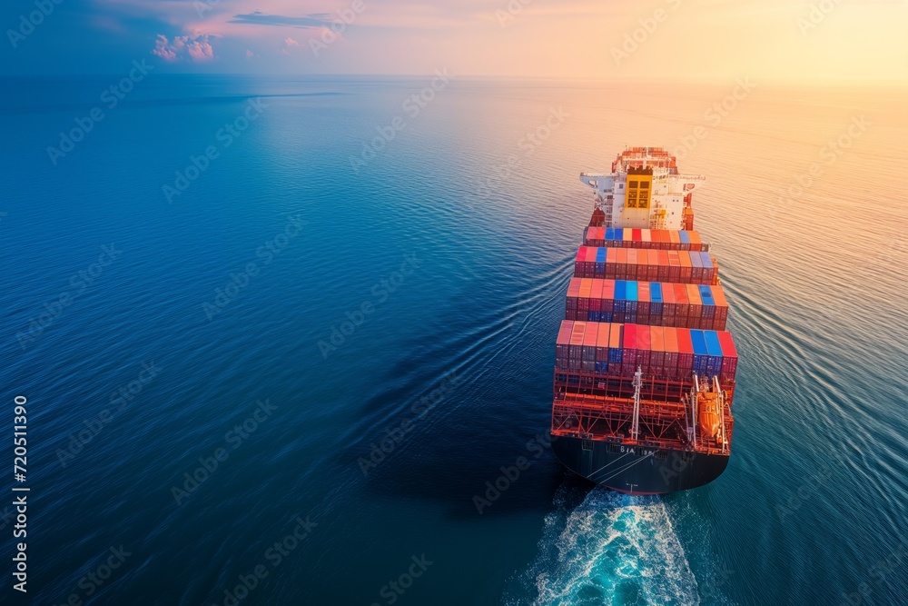 Global Shipping Industry, Cargo Ships And Containers Carrying Goods ...