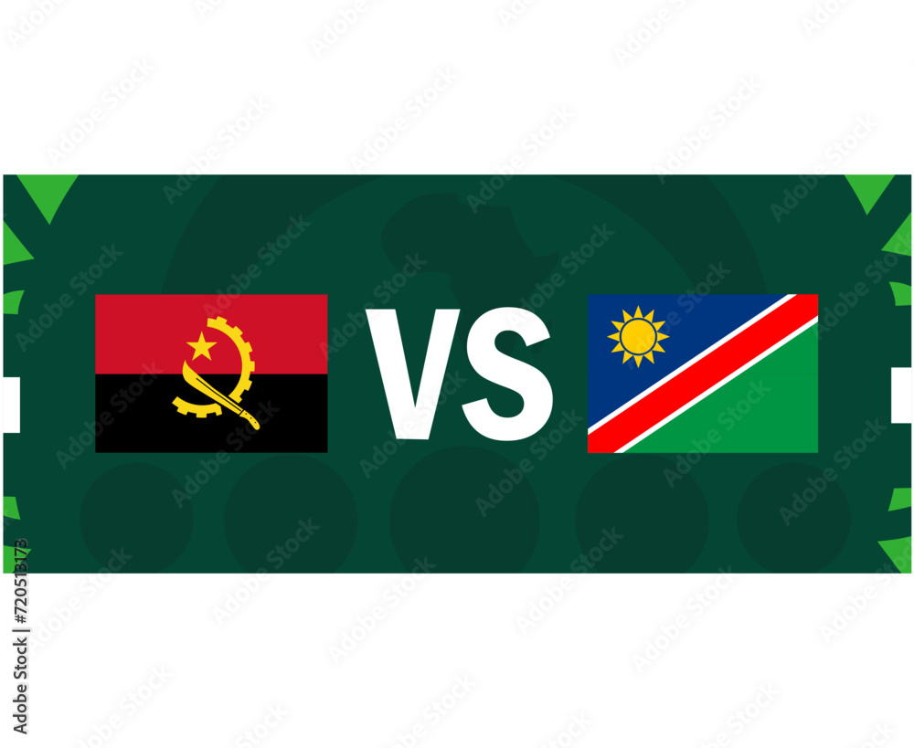 Angola And Namibia Match Flags African Nations 2023 Emblems Teams ...