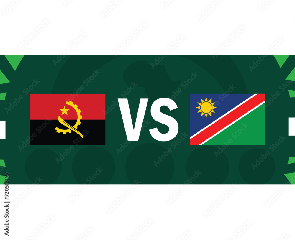 Angola And Namibia Match Flags African Nations 2023 Emblems Teams ...