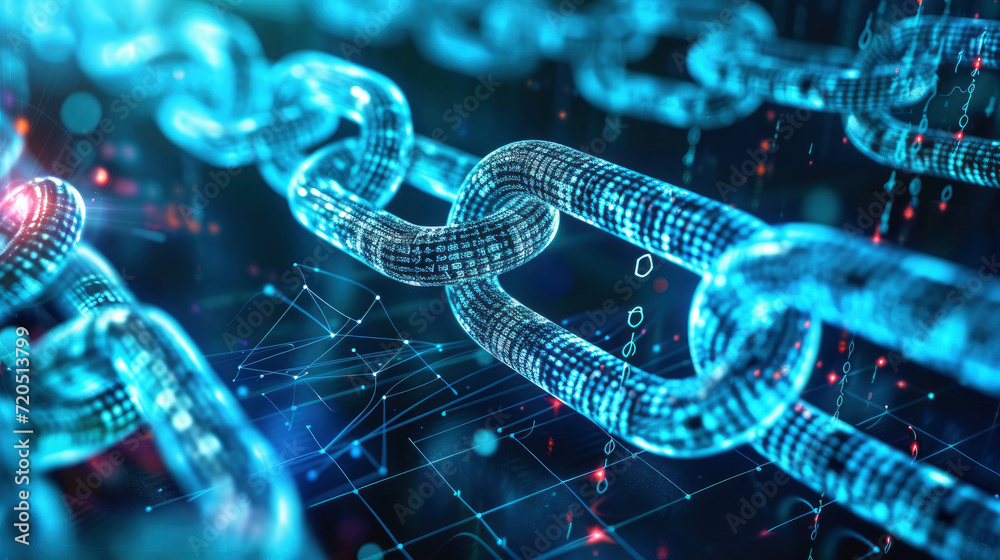 Capturing blockchain technology in an abstract artistic form, this ...