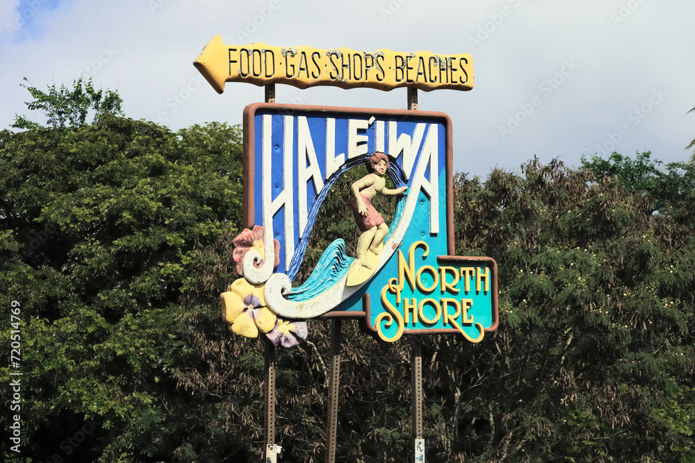 Hale'iwa - HI - January 3, 2024: Famous North Shore big wave surfing ...