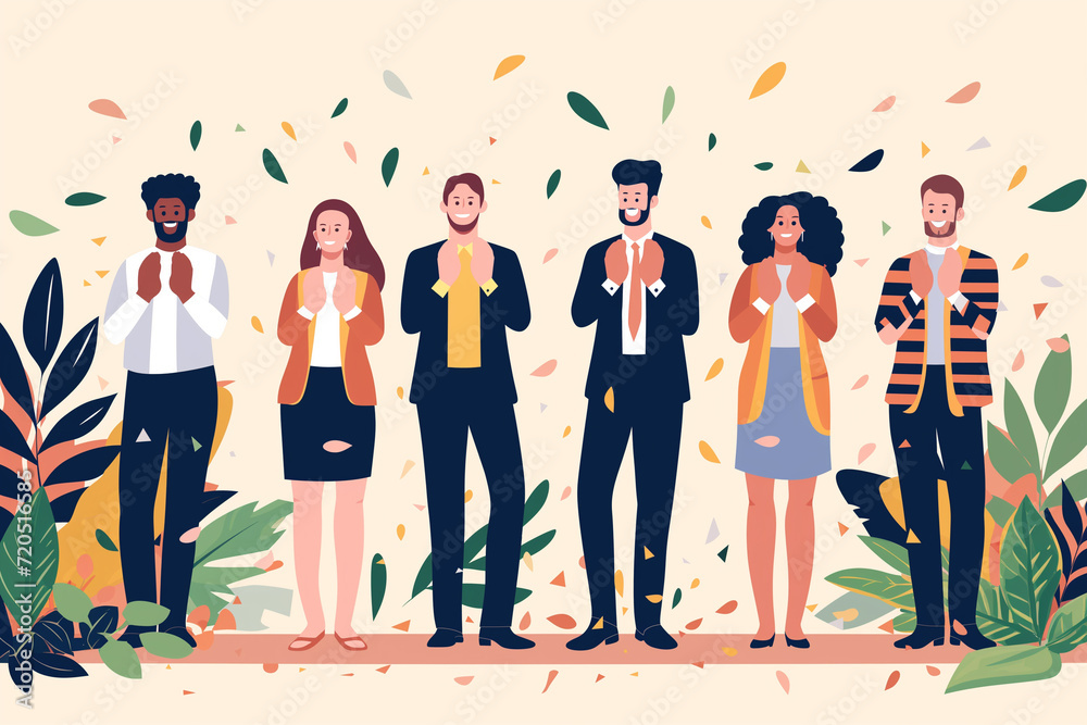 Illustration image capturing the moment of employee recognition with ...