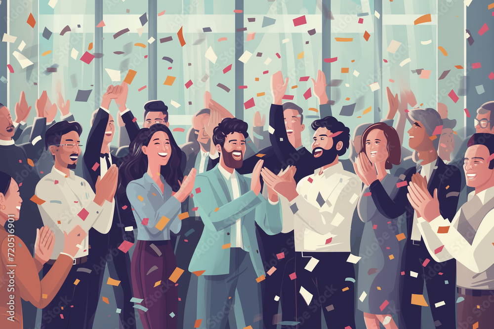 Illustration image capturing the moment of employee recognition with ...