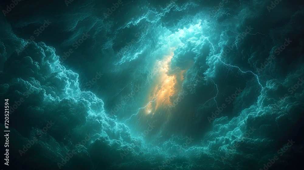 The ominous texture of the thunderstorm sky dark and vortex, with the ...