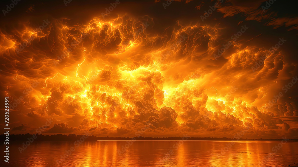 Unusual forms of lightning complex forms of light, creating non ...