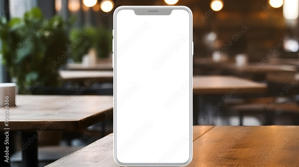 3d smartphone mockup with empty white screen. Phone front view template ...