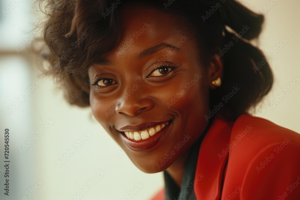 Iconic Business Charm: Close-Up of a Happy Business Professional in ...