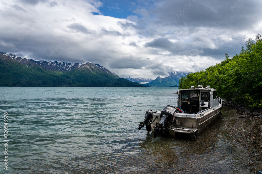 Lake Clark National Park, Alaska: Shoreline on southwest shore of Lake ...