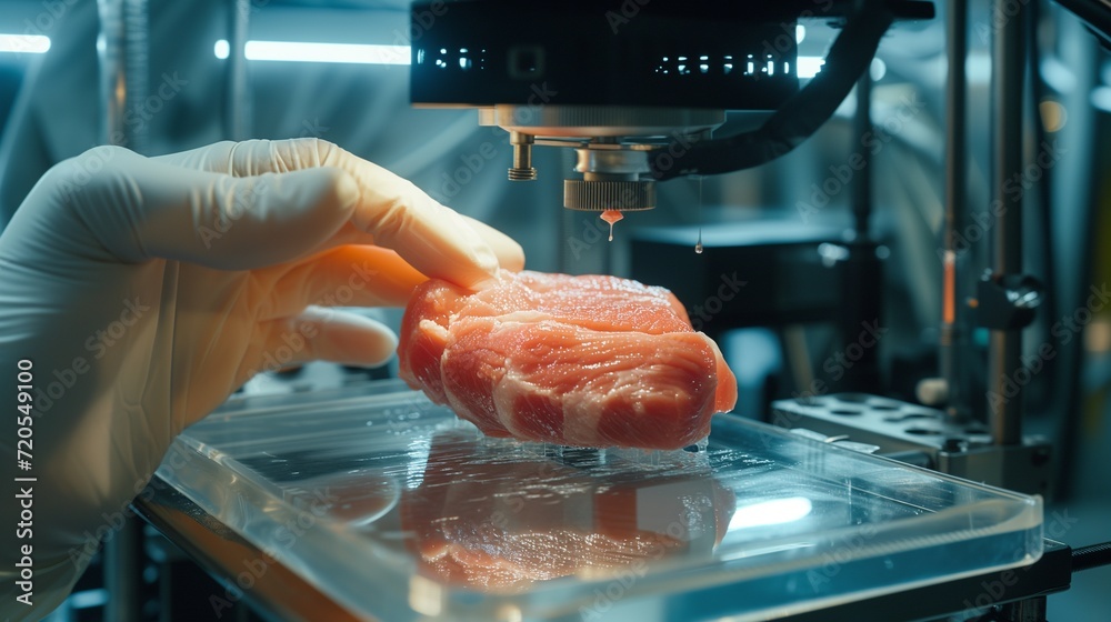 Laboratory-grown artificial meat concept showcasing the future of food ...