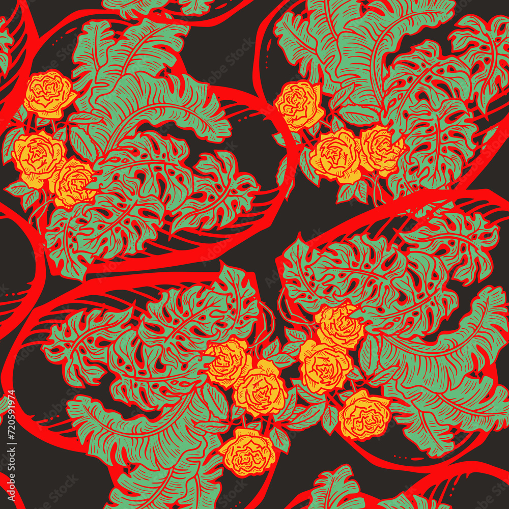 Tropical plant leaves pattern for textile design, fabric print ...