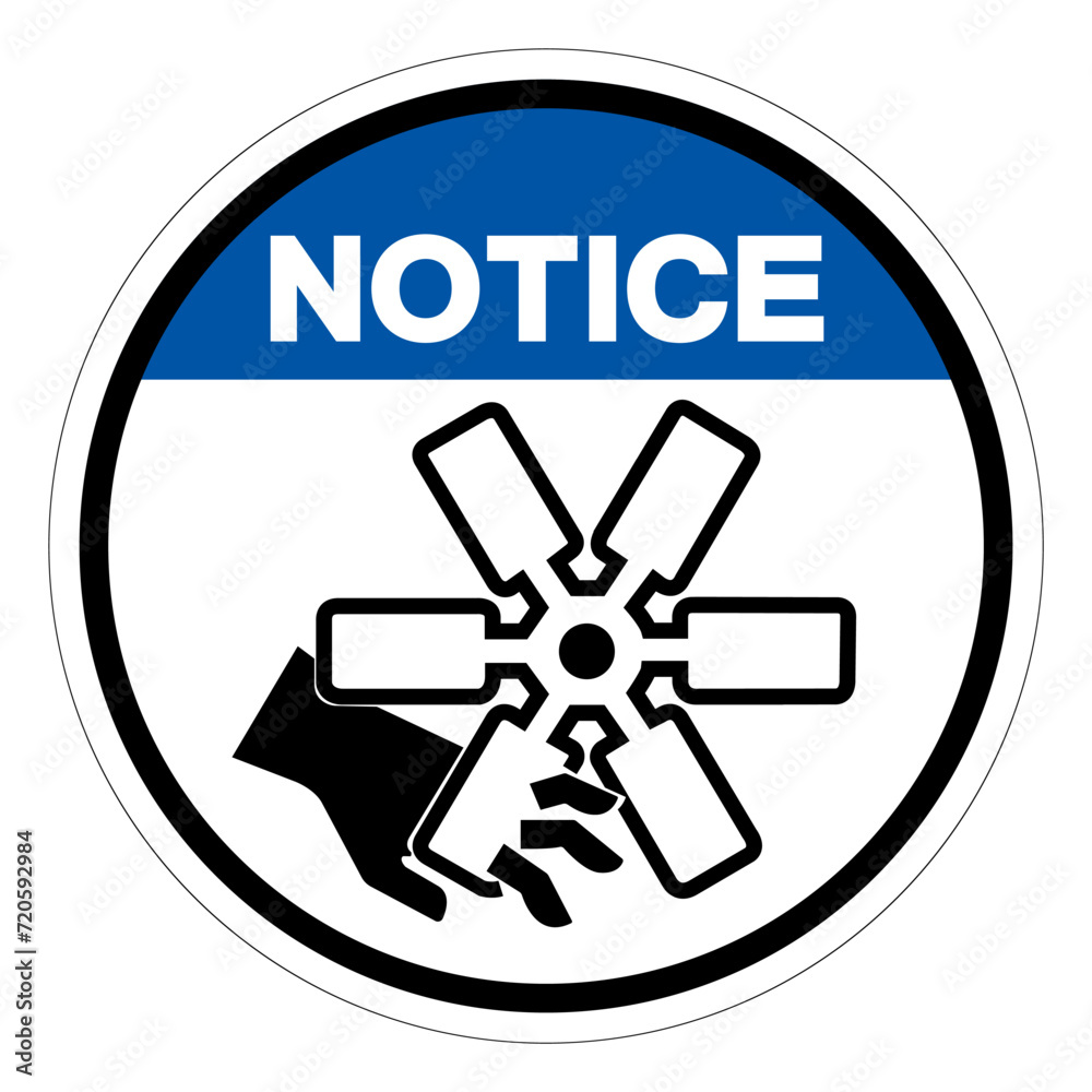 Notice Cutting of Fingers Or Hand Engine Fan Symbol Sign, Vector ...