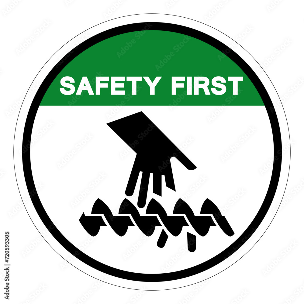 Safety First Cutting Hand Hazard Symbol Sign, Vector Illustration ...