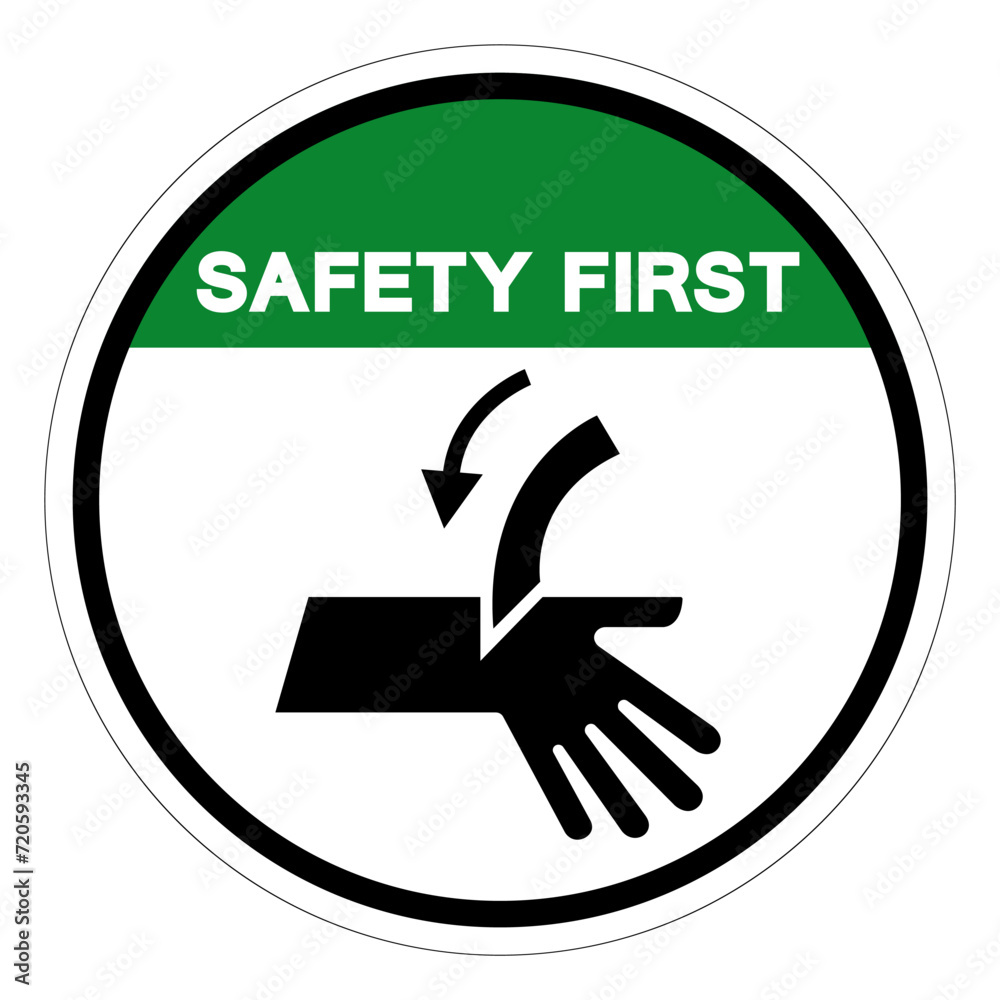 Safety First Cutting Hand Symbol Sign, Vector Illustration, Isolate On ...