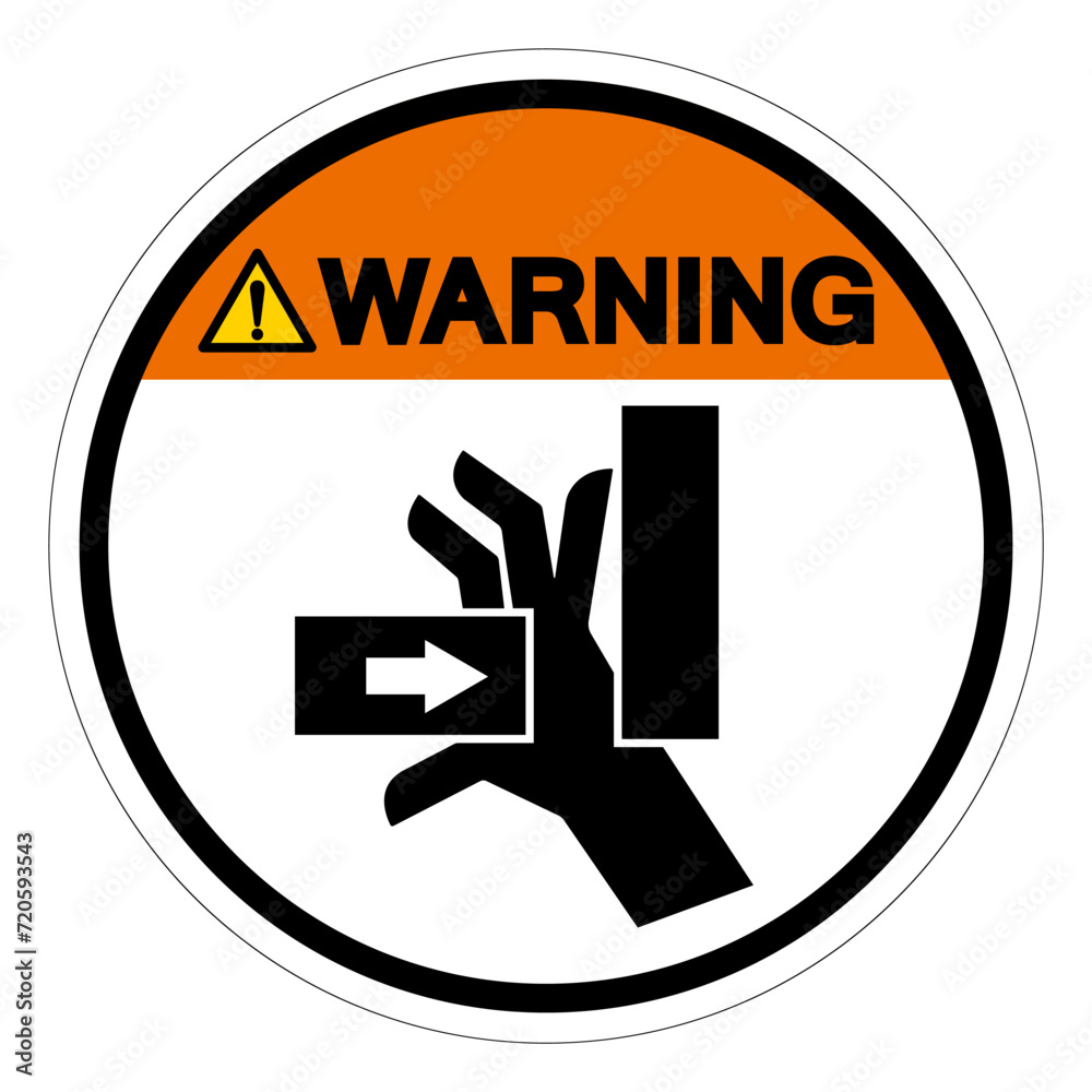 Warning Hand Crush Force From Right Symbol Sign, Vector Illustration ...