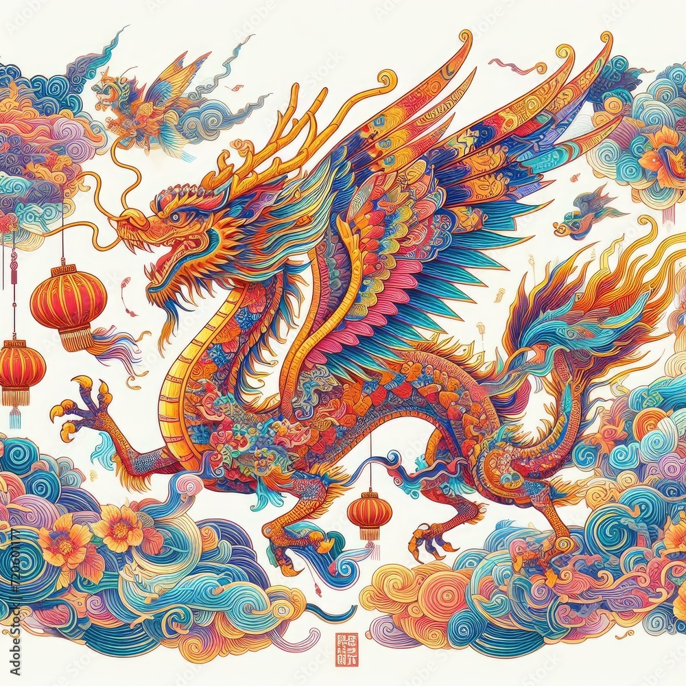Majestic Chinese Flying Dragon Soars in Celebration: A Vibrant Tribute ...