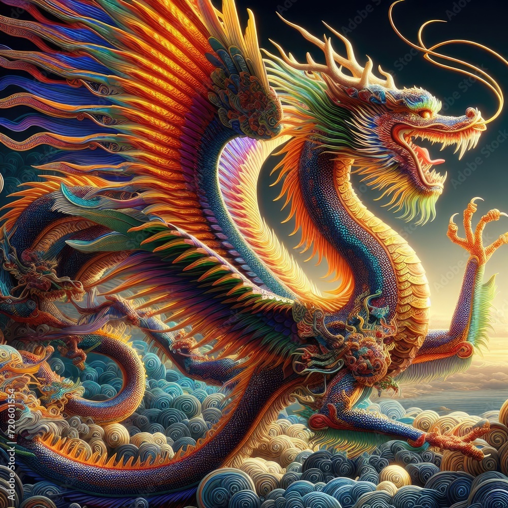 Majestic Chinese Flying Dragon Soars in Celebration: A Vibrant Tribute ...