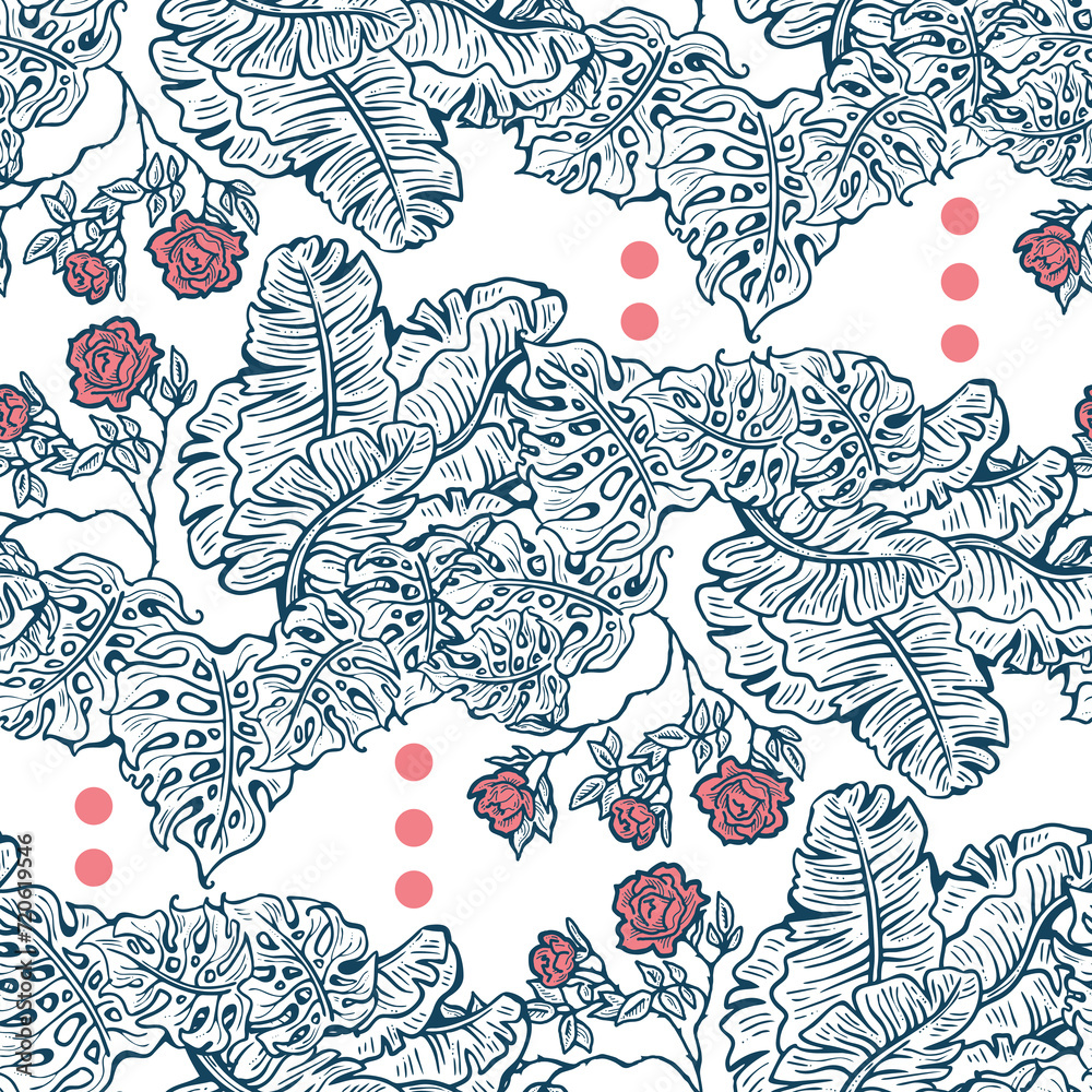 Tropical plant leaves pattern for textile design, fabric print ...