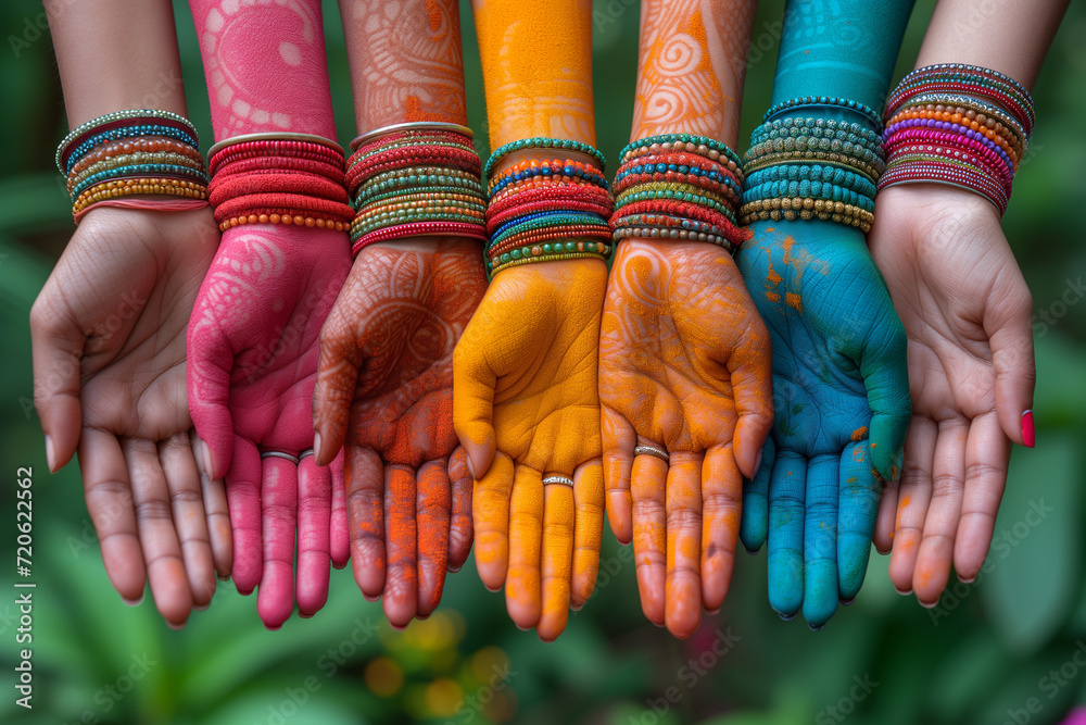 Hands of different skin tones and ethnicities come together Stock Photo ...