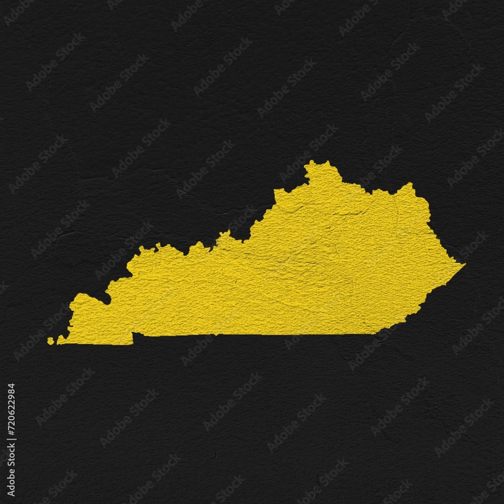 Kentucky red map on isolated black textured background. High quality ...