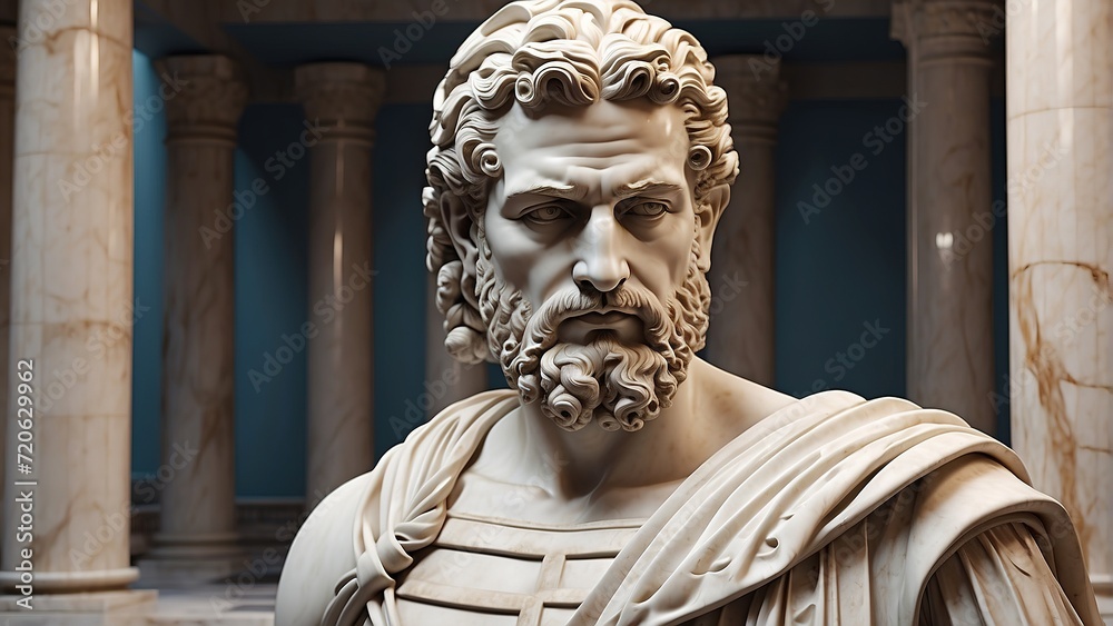 Photorealistic stoic greek marble statue in temple, Stoics and stoicism ...