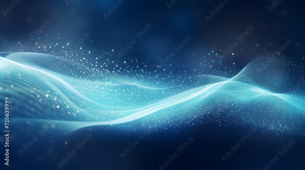 abstract blue color digital particels wave background Stock ...