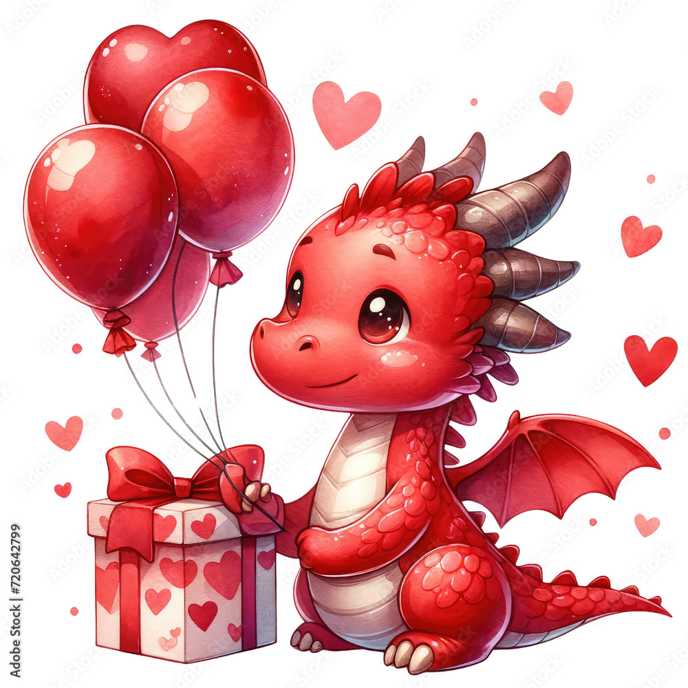 Whimsical Dragon in Valentine's Day Art | Romantic Fantasy Illustration ...